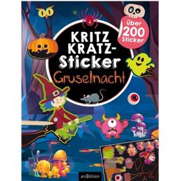 Ars Edition Kritzkratz-Sticker - Gruselnacht, Kartoniert (TB)