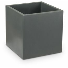 Decoras Pflanzkübel CUBO 50 Kunststoff Blumenkübel, 50x50x50 cm (L/B/H), Farbe: basaltgrau matt - grau