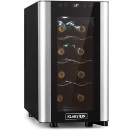 Klarstein - Reserva Slim Uno Weinkühlschrank, 23 Liter / 8 Flaschen, Temperatur: 11-18 °c, Geräuscharm: 26 dB, 3 Metallregalebenen, LED-Beleuchtung,