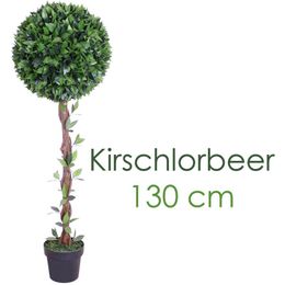 Kirschlorbeerbaum Kunstpflanze Kunstbaum Künstliche Pflanze 130cm Decovego