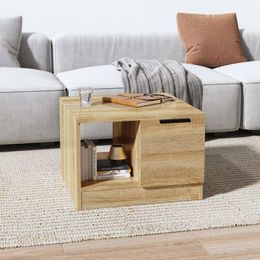 Couchtisch,Sofatisch Kaffeetisch, Wohnzimmertisch im Industrie-Design Sonoma-Eiche 50x50x36 cm Holzwerkstoff -FV40171 - Braun