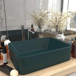 MAISONCHIC Luxus-Waschbecken Aufsatzwaschtisch Waschschale für Badezimmer Matt Dunkelgrün 41x30x12 cm Keramik DE69100