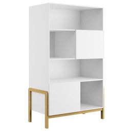 Miliboo - Skandinavisches Bücherregal für Kinder in mattem Weiß und Eiche H160 cm celestine - Weiß