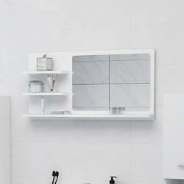 Badspiegel,Wandspiegel,Badzimmer Spiegel Weiß 90x10,5x45 cm Holzwerkstoff AGHDE392167 MAISONCHIC