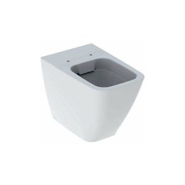 Keramag - Geberit iCon Square Stand-WC Tiefspüler, wandbündig 211910, 6l, spülrandlos, geschlossene Form, Farbe: Weiß, mit KeraTect - 211910600