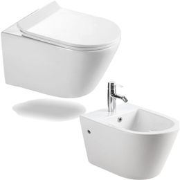 Design Keramik Hänge wc Spülrandlos Wand wc Toilette softclose WC-Sitz abnehmbar