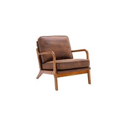 Okwish - Sessel mit Holzgestell, moderner Akzentstuhl, Loungesessel für das Wohnzimmer Kaffee