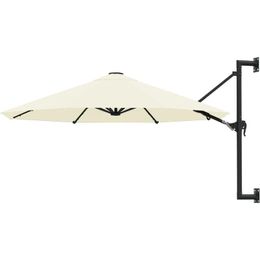 Bonnevie - Sonnenschirm,Gartenschirm Wandmontage mit Metallmast 300 cm Sandfarben vidaXL