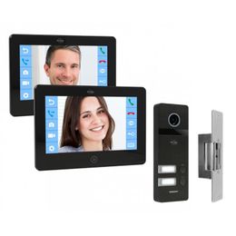 Video Türsprechanlage für 2 Familienhaus 7 Monitore & Türöffner, Full HD Kamera