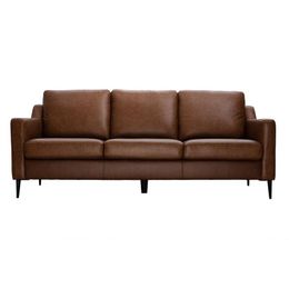 Miliboo Braunes 3-sitziges Designer-Ledersofa oxmo - Büffelleder