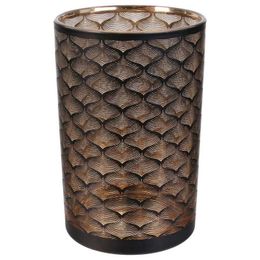 The Home Deco Factory - Vase aus schwarzem und kupferfarbenem Metall 'Aster' 20 cm