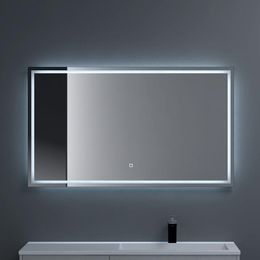 Led Badspiegel 120x70cm mit Beleuchtung Dimmbarer Lichtspiegel Beschlagfreier Wandspiegel Badezimmerspiegel Touchbedienung 5mm Float-Glas