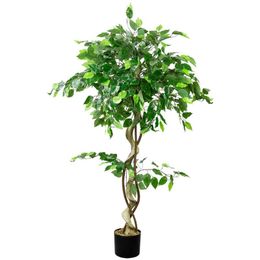Decovego - Kunstpflanze Künstliche Pflanze Benjamin Ficus künstlicher Baum Künstlich im Topf Plastik Pflanzen Zimmerpflanze wie Echt Deko