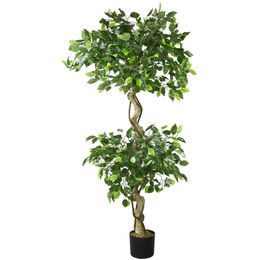Decovego - Kunstpflanze Künstliche Pflanze Benjamin Ficus künstlicher Baum Künstlich im Topf Plastik Pflanzen Zimmerpflanze wie Echt Deko