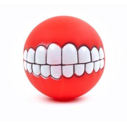 Lustiges Hundespielzeug grinz Ball mit Zähnen für Hunde Smiley 7,5 cm Bälle