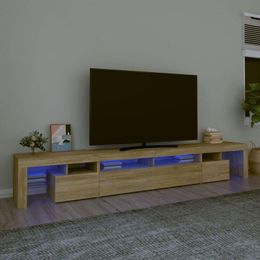 Bonnevie - TV-Schrank,TV-Möbel mit LED-Leuchten Sonoma-Eiche 260x36,5x40 cm vidaXL