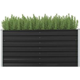 Garten-Hochbeet Anthrazit 160 x 40 x 77 cm Verzinkter Stahl 29851