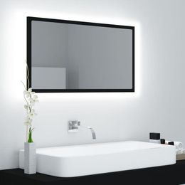 LED-Badspiegel,Wandspiegel,Badzimmer Spiegel Schwarz 80x8,5x37 cm Acryl AGHDE232502 MAISONCHIC