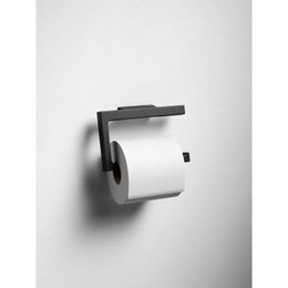 KEUCO Toilettenpapierhalter edition 11 Black Selection aus Metall, schwarz-matt, offene Form, WC-Rollenhalter für Badezimmer und Gäste-WC, edition 11 Black