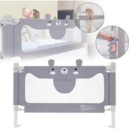 Uisebrt - Kinder Bettgitter Bettschutzgitter 150cm - Bett rausfallschutz Kinder, Höhenverstellbar Kinderbettgitter für Familienbett und Kinderbett,