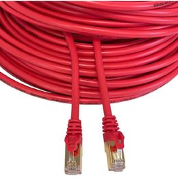 Vago-tools - 3m Patchkabel Netzwerkkabel CAT7 rund Internet rot Patch Kabel