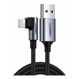 MCDODO Ugreen 90 Grad 1M mfi 2,4A Ladekabel Winkel usb Kabel abgewinkelt Nylon geflochten Schnellladegerät Daten Sync l Form Kabeladapter für iPhone Modelle