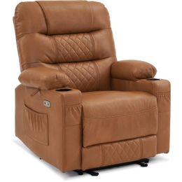 M MCombo Relaxsessel mit Liegefunktion, Fernsehsessel elektrisch verstellbar, TV Sessel, Recliner Chair, atmungsaktiver Kunstleder, USB &