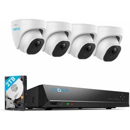 Reolink 5MP Überwachungskamera Set, 4X 5MP PoE IP Dome Kamera Aussen und 8CH 2TB HDD NVR für 24/7 Videoüberwachung, Personen-/Fahrzeugerkennung,