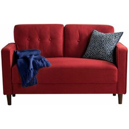 Mikhail Klassisches Rotes Gepolstertes 2-Sitzer Sofa / Loveseat Zinus