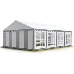 Toolport Party-Zelt Festzelt 5x8 m Garten-Pavillon -Zelt pvc Plane 700 n in grau-weiß Wasserdicht - grau-weiß