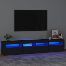 MAISONCHIC - TV-Möbel,TV-Schrank TV-Lowboard für Wohnzimmer TV-Hängeschrank mit LED-Leuchten Schwarz 210x35x40 cm 67520