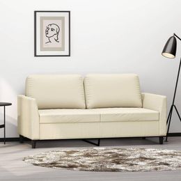 Bonnevie - 2-Sitzer-Sofa Creme 140 cm Kunstleder vidaXL54340