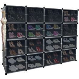 Schuhschränke Schuhregale Kunststoff Schuhständer Stapelbaren Kombischrank Regalsystem mit Tür Portable faltschrank (4x8 32 Würfel) Hengmei