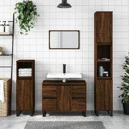 Badschrank,Badezimmerschrank Braun Eichen-Optik 80x33x60 cm Holzwerkstoff vidaXL