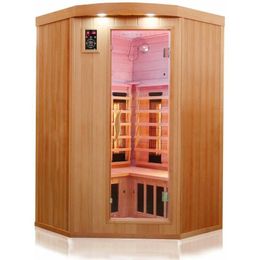 Infrarotkabine Infrarotsauna lakefield 2, inkl. Vollspektrumstrahler für 1-3 Personen - LED-Farblicht - Wärmekabine mit Radio, Bluetooth 120 cm x 120