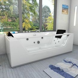 Whirlpool mit Reinigungsfunktion Pool Badewanne Wanne AcquaVapore W83-TH-B-SC 180x90 aktive Schlauch-Reinigung +70.-€ - Weiß