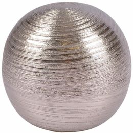 NEW HOME Dekokugel aus Keramik silber 15,5cm Tischdeko Silberkugel Dekofigur Kugel