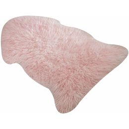 Design Decoration - Lammfell 100 cm rosa aus 100% echtem Naturfell Schaffell - Rosa