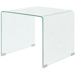 Riceel - vidaXL Couchtisch aus gehärtetem Glas 49,5 x 50 x 45 cm Transparent