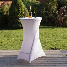 baumarktplus Partytisch mit Husse Ø 60cm Bistrotisch Stehtisch Klapptisch + Decke wetterfest