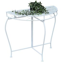 Konsolentisch Wandtisch Weiss 96313 Beistelltisch Metall 75 cm Gartentisch Halbtisch Tisch Halbrund Halbrundtisch Wandkonsole Konsole Wand - DanDiBo