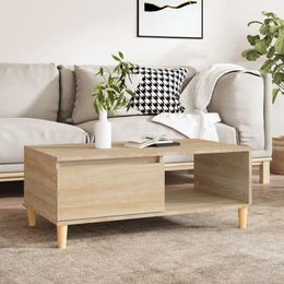 Bonnevie - Couchtisch,Sofatisch Kaffeetisch, Wohnzimmertisch im Industrie-Design Sonoma-Eiche 90x50x36,5 cm Holzwerkstoff -FV67468 - Braun