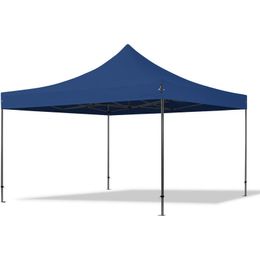 4x4 m Faltpavillon, premium Stahl 40mm, blau - blau