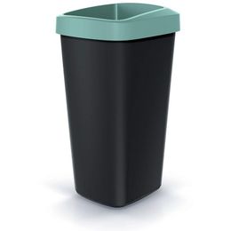 Wertstoffbehälter 25L Keden aus Kunststoff mit praktischem grünem Deckel zum Öffnen.