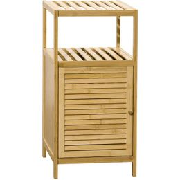 kleankin - Badezimmerschrank Badregal, Bambus, 1Ablage, 1 Schrank, 33 cm x36.5 cm x67 cm, Natur - Naturholz