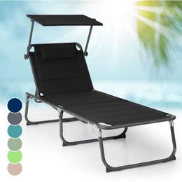 Blumfeldt - Liegestuhl, Polyester Sonnenliege, Relaxliege für den Garten & Balkon, Gartenliege Wetterfest Rückenlehne Klappbar, Weiche Dreibein