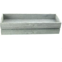 Scheulen - Deko-Tablett Grau geweißt rechteckig 45 x 15 cm - Holz