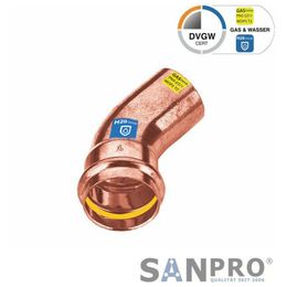 Bonomi - sanpro cupressk Pressfitting Kupfer 45° Winkel - Bogen innen - außen v 28