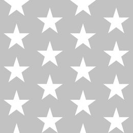 MICASIA Klebefolie - Weiße Sterne auf Grau - Bastelfolie selbstklebend Größe HxB: 50cm x 50cm