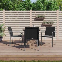 5-tlg. Garten-Essgruppe Gartenmöbel Set Terrassen/Balkon/Outdoor-Essgruppe mit Kissen Poly Rattan und Stahl ETHJ507438 MAISONCHIC